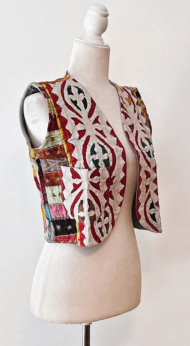 Patchwork Short Kantha Vest (Cutwork) – Go Kismet